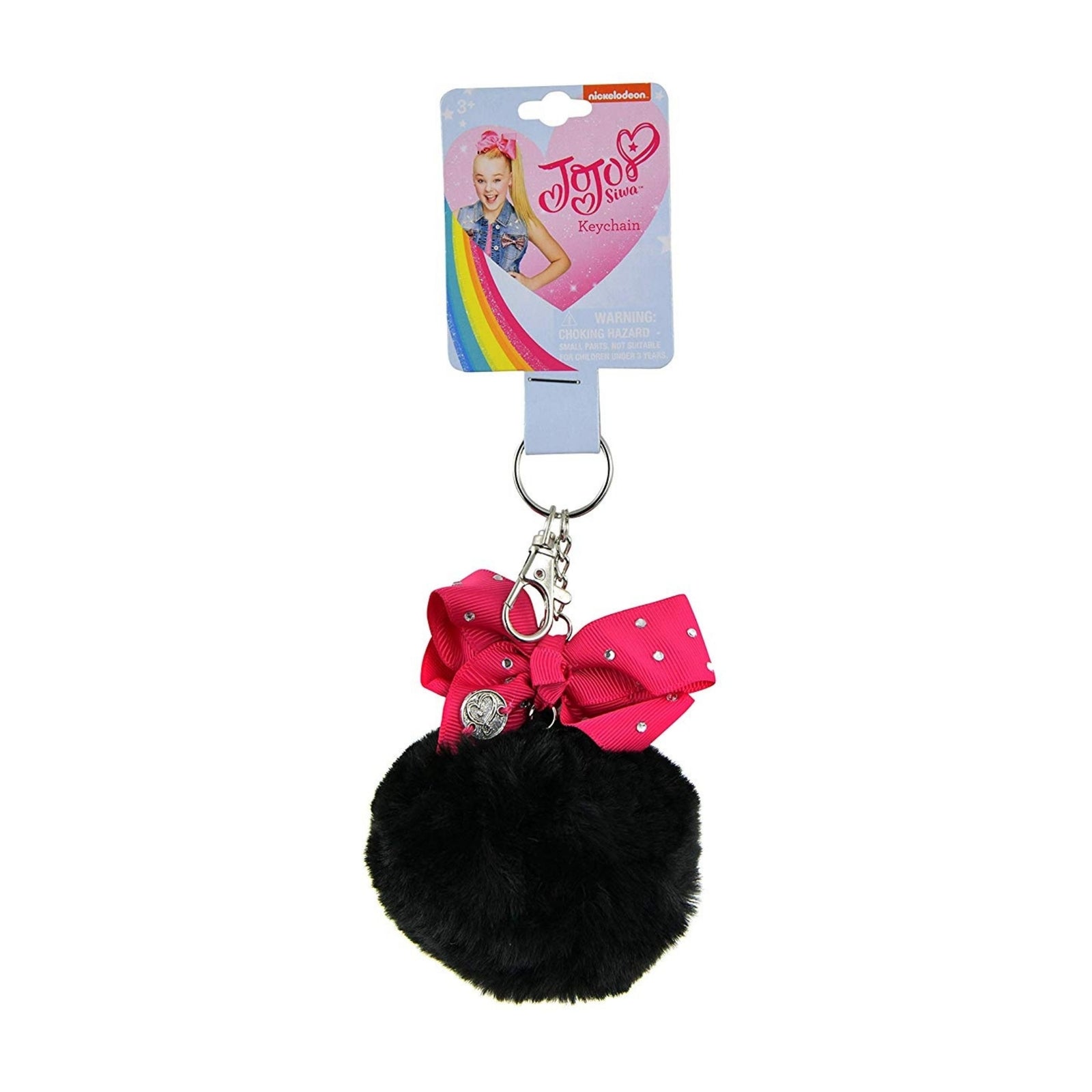 Jojo Siwa Keychain Furball Black Pom